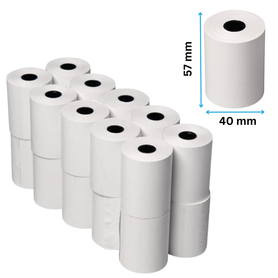57 x 40mm Thermal Till Rolls (20 Rolls per Box)