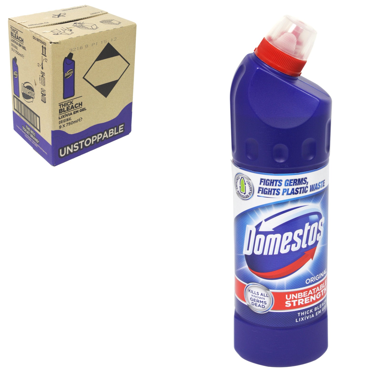 Domestos Bleach Liquid Original 750ml (Pack of 9)