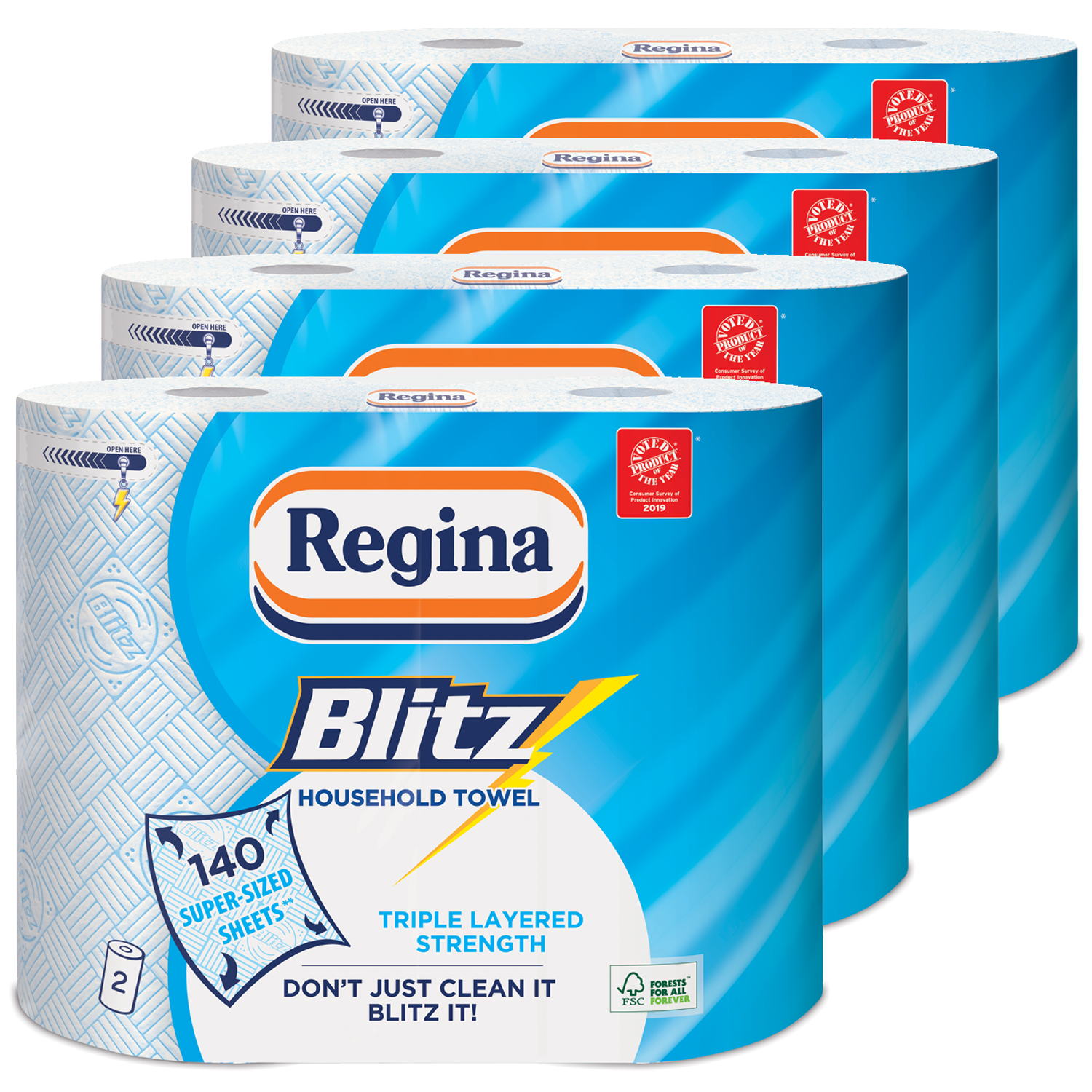 Regina Blitz 3ply Kitchen Roll - 8 Rolls