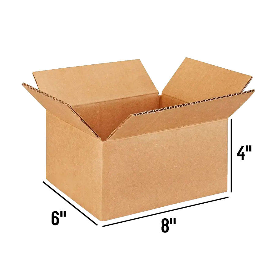 8 x 6 x 4" Single Wall Cardboard Box (203 x 152 x 102mm)