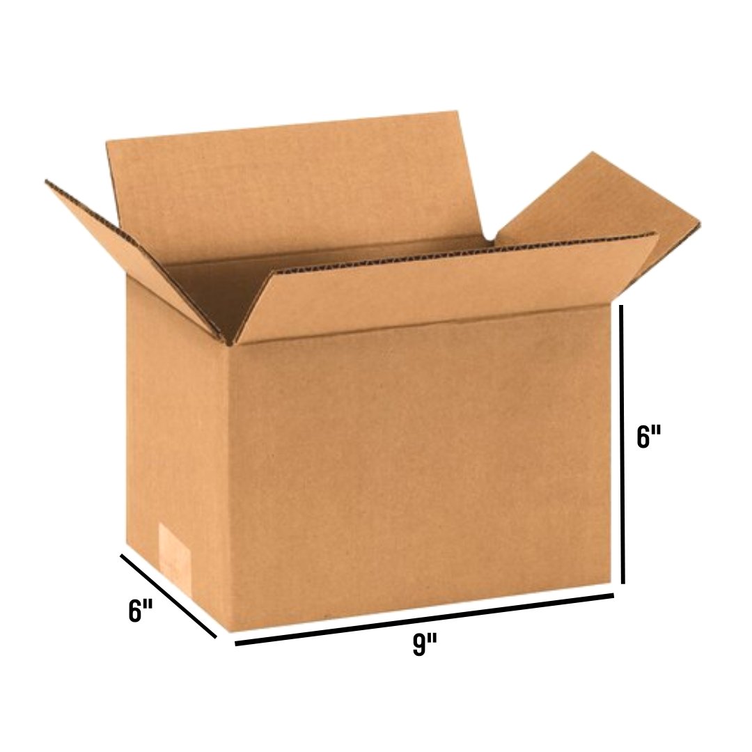 9 x 6 x 6" Single Wall Cardboard Box (229 x 152 x 152mm)